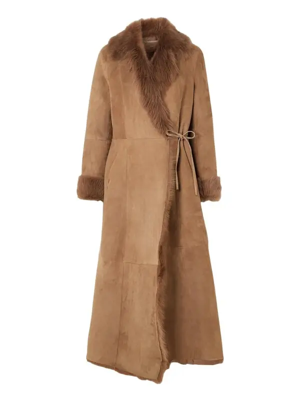 Nour Hammour Joni Shearling Coat - Brown