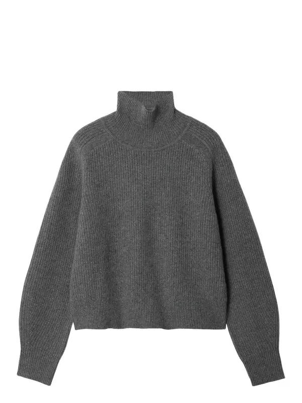 Guest In Residence Ribbed Cashmere Turtleneck Sweater - Gray