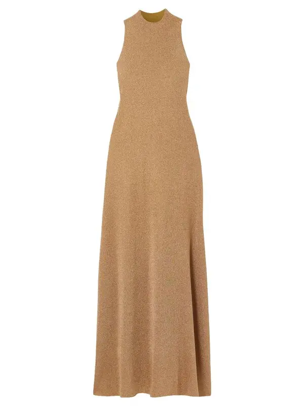 Altuzarra Mitzi Metallic Knitted Midi Dress - Gold