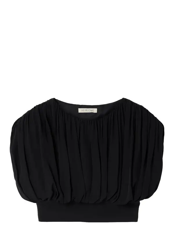 HEIRLOME Silk-georgette Blouse - Black