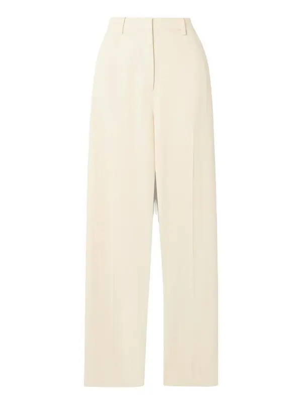 HEIRLOME Carolyn Twill Straight-leg Pants - Off-white