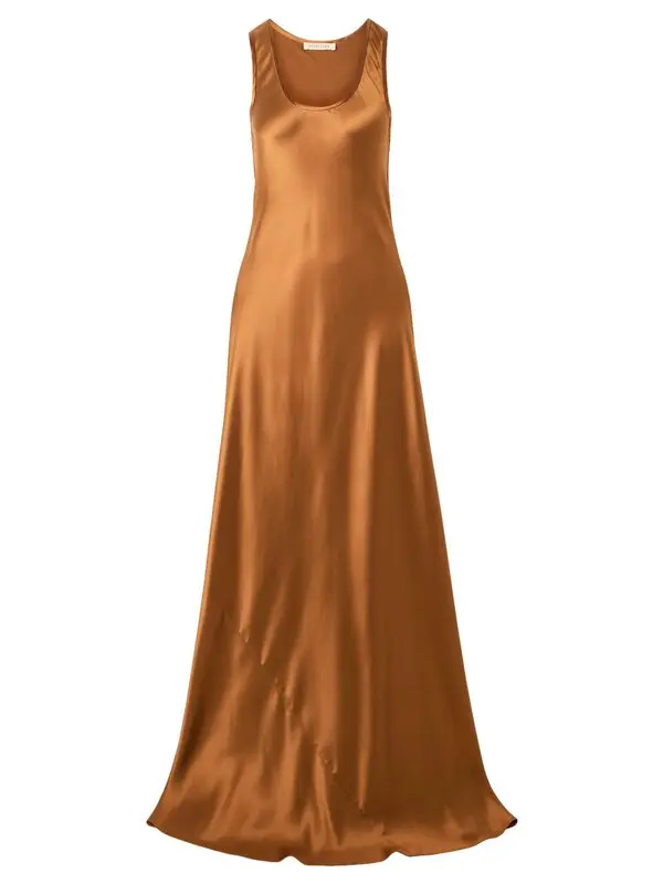 HEIRLOME Margot Silk-satin Maxi Dress - Metallic