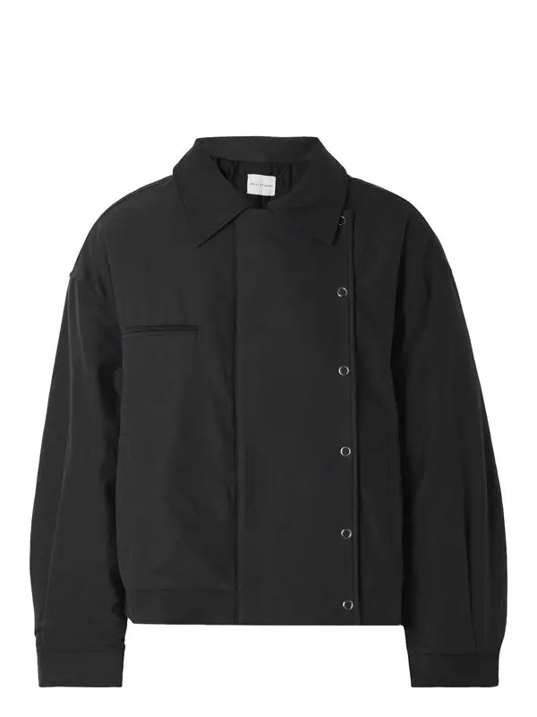 DEIJI STUDIOS Lapel Padded Tencel And Cotton-blend Jacket - Black