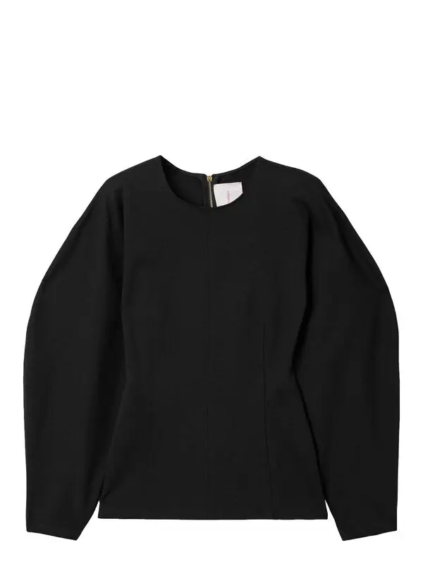 Carolina Herrera Arc Paneled Ponte Top - Black