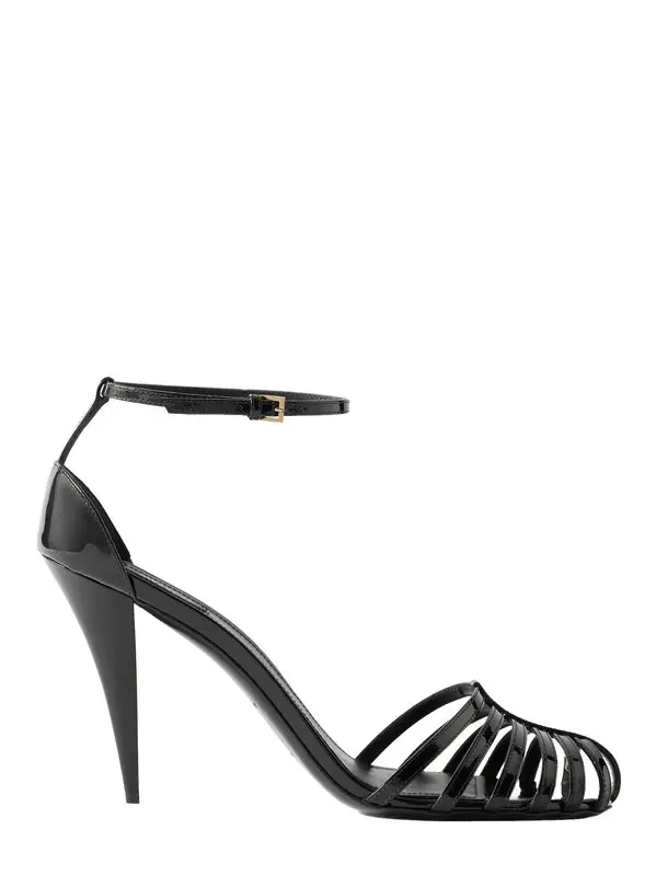 Givenchy Cage Patent-leather Sandals - Black