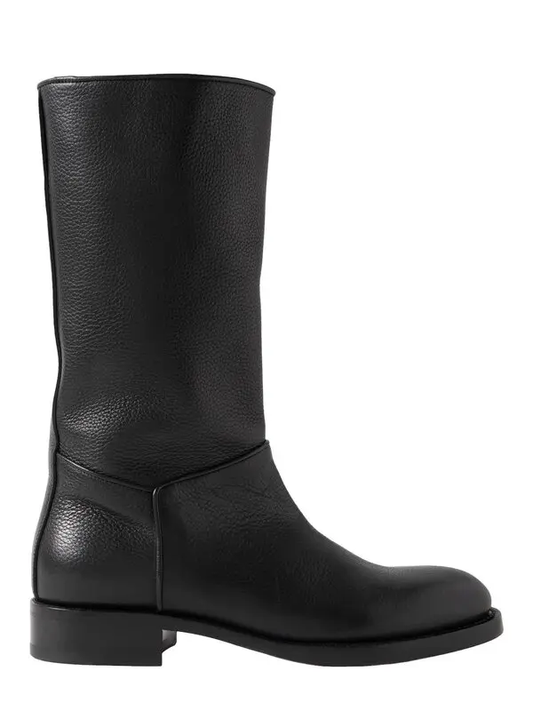 THE ROW Nobilis Textured-leather Boots - Black
