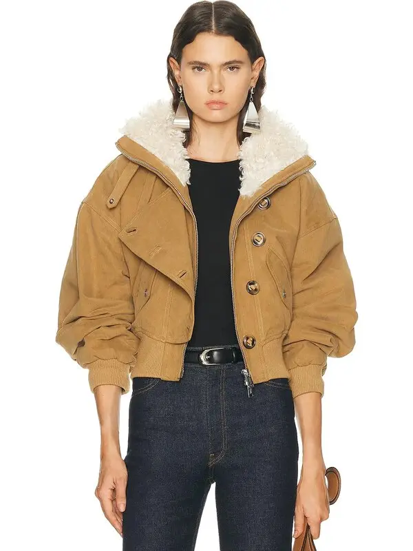 Isabel Marant Oana Cropped Jacket - Camel