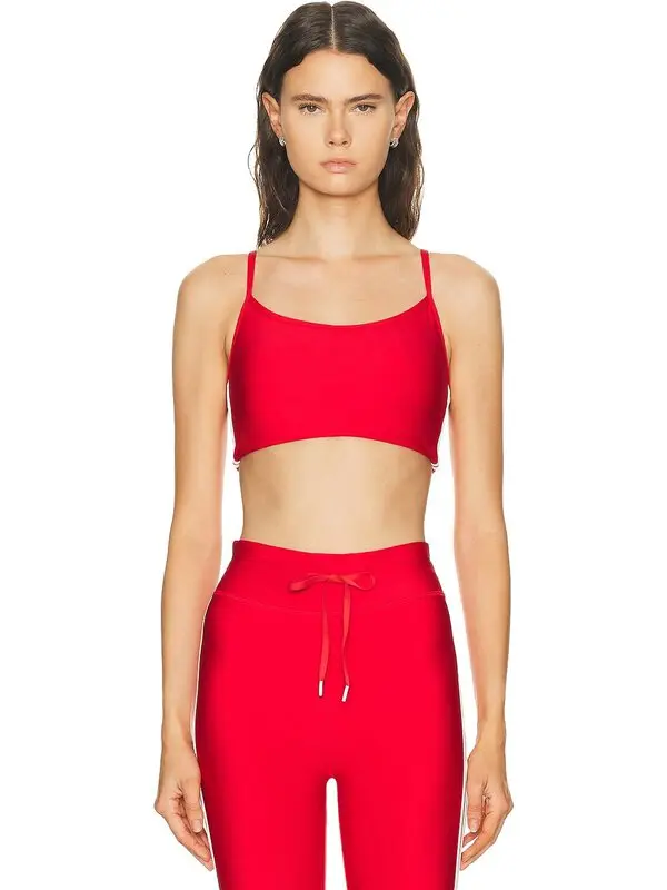 The Upside Oxford Hutton Scoop Bra In Red - Cherry