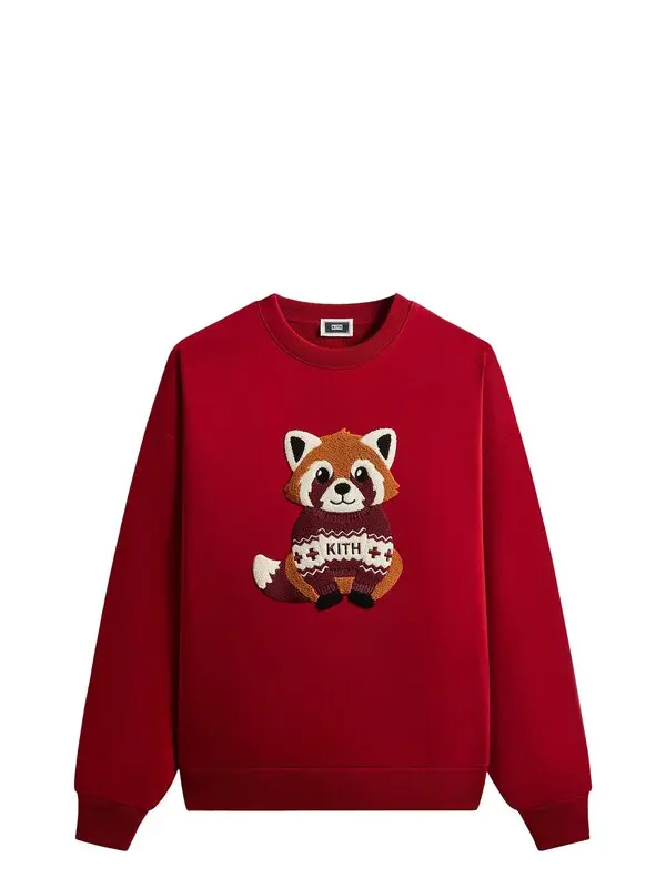 Kith Kithmas Panda Nelson Crewneck - Red