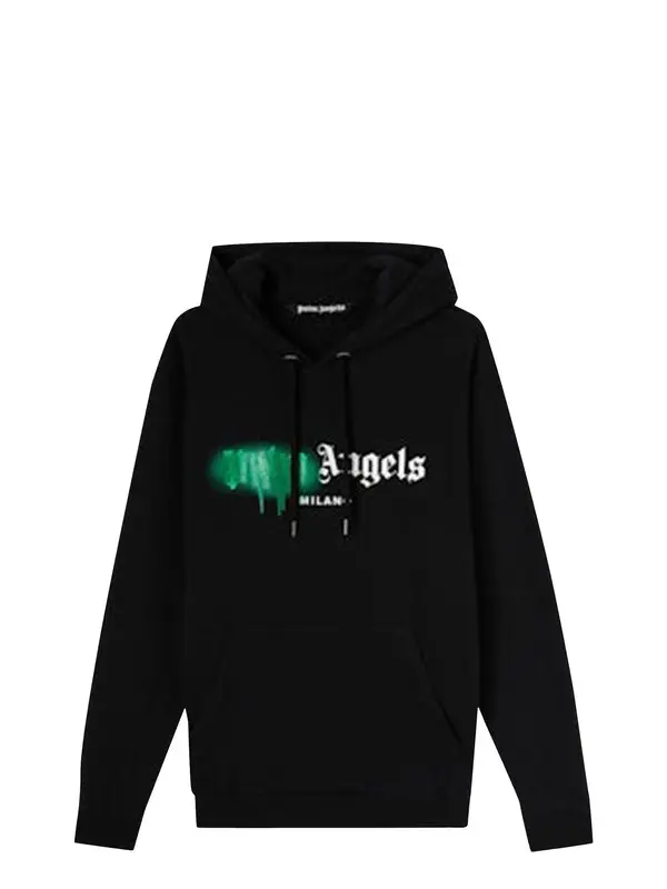 Palm Angels Milano Sprayed Hoodie - Black