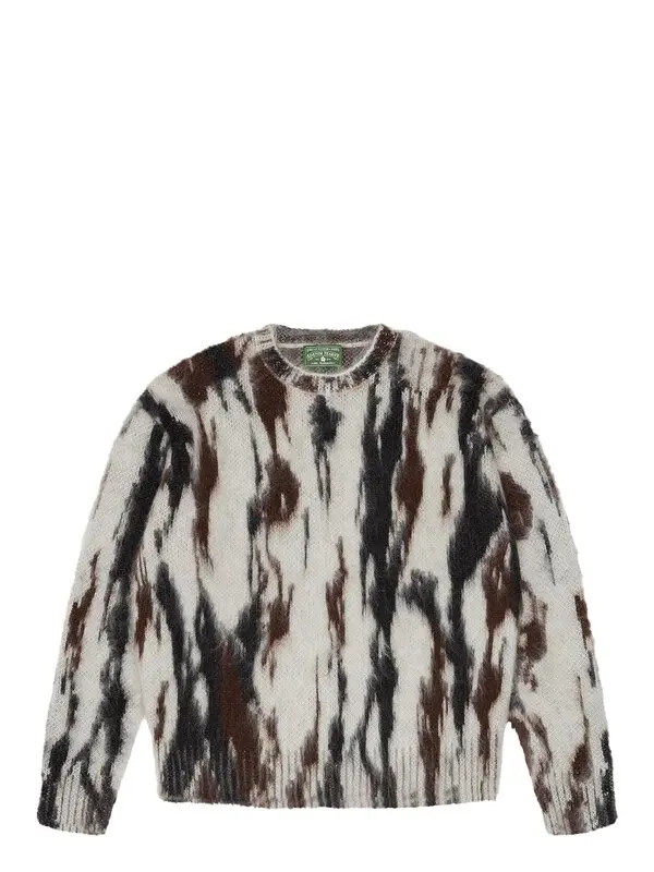DENIM TEARS Camo Mohair Crewneck - White