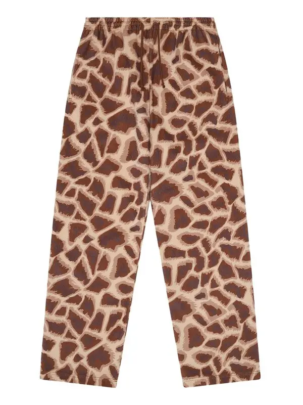 DENIM TEARS Faux Fur Giraffe Print Sweatpant - Brown