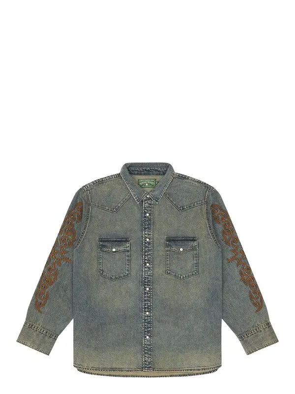DENIM TEARS Western Denim Button-up Shirt - Blue