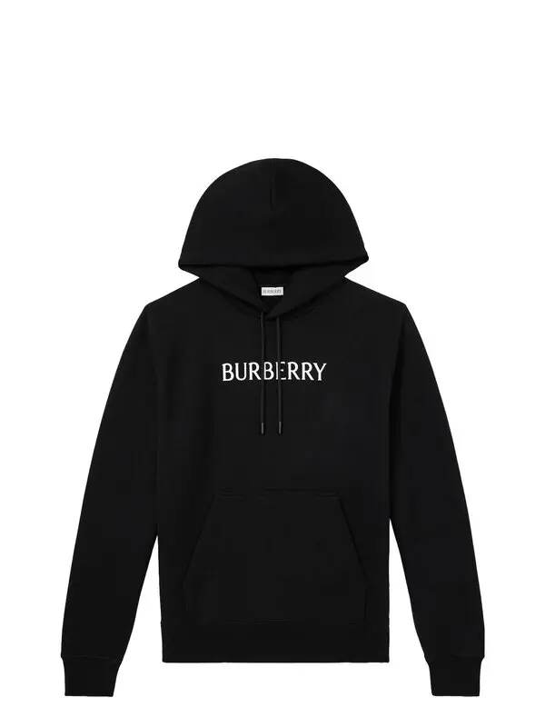 Burberry Logo-print Cotton-jersey Hoodie - Black