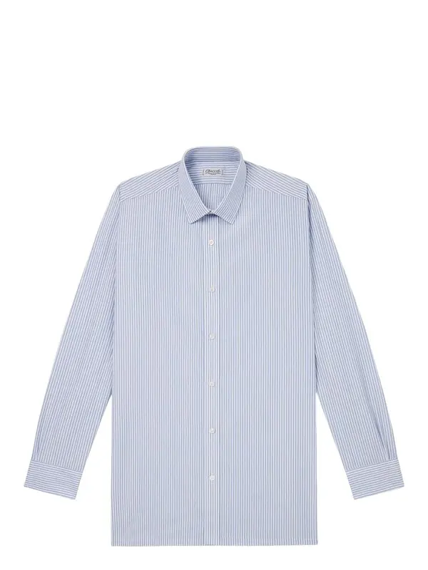 Charvet Striped Cotton-poplin Shirt - Blue