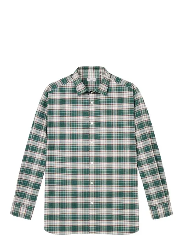Charvet Checked Cotton-flannel Shirt - Green