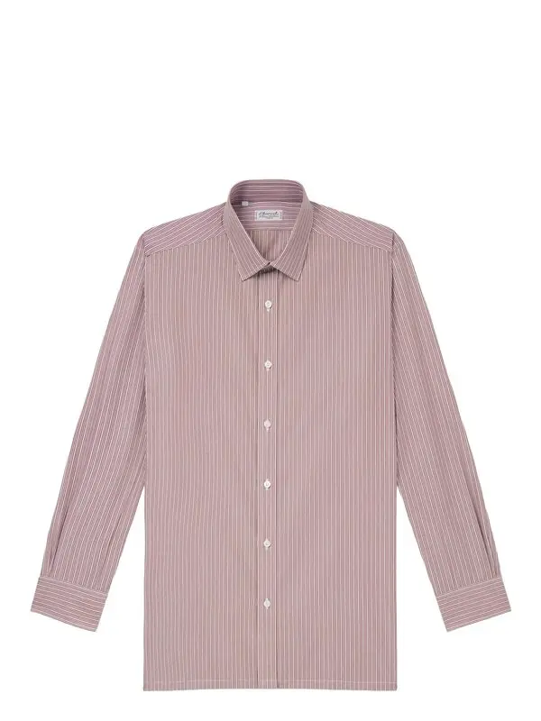 Charvet Striped Cotton-poplin Shirt - Brown