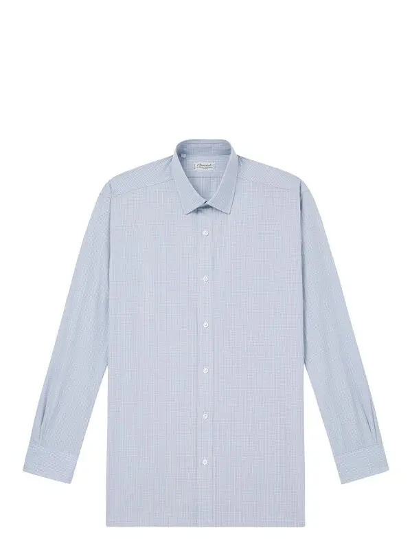 Charvet Checked Cotton-poplin Shirt - Blue