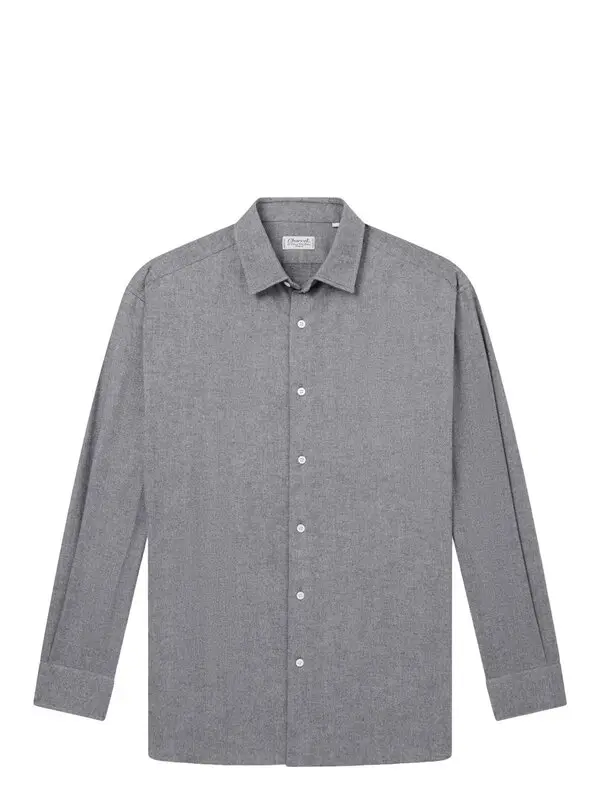 Charvet Herringbone Cotton Shirt - Gray