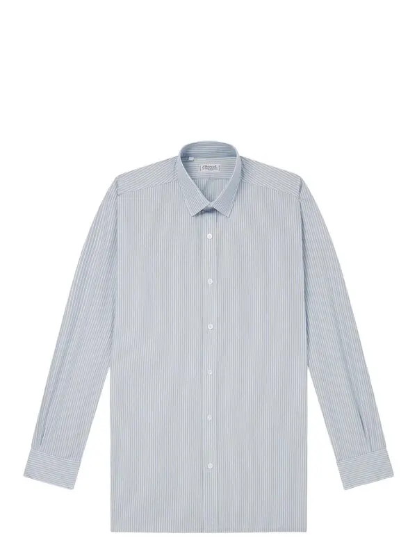Charvet Striped Cotton-poplin Shirt - Blue