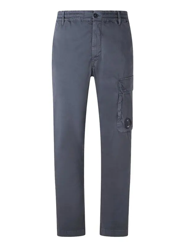 C.P. COMPANY Straight-leg Cotton-blend Cargo Trousers With Logo Appliqu - Gray