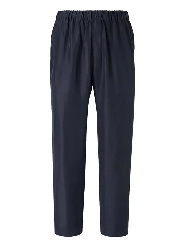 Barena Venezia Tapered Garment-dyed Silk Trousers - Blue