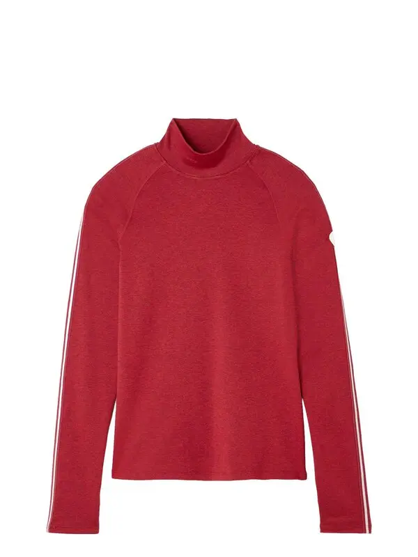 Varley Appliquéd Striped Grosgrain-trimmed Jersey Base Layer - Red