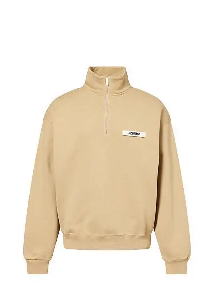 Jacquemus Le Camionneur Logo-tab Cotton Sweatshirt - Dark Beige