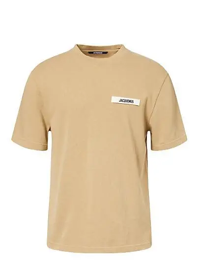 Jacquemus Le T-shirt Logo-tab Cotton T-shirt - Dark Beige