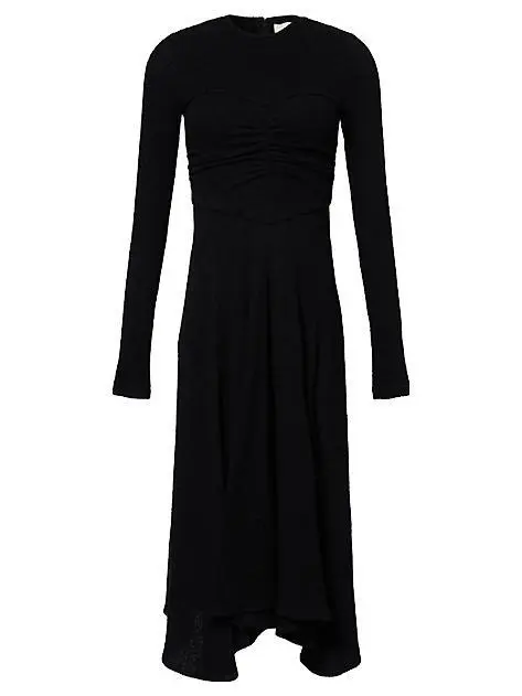 Isabel Marant Flora Ruched Maxi Dress - Black