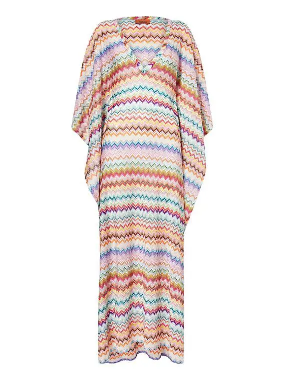 Missoni Chevron Knit Kaftan Dress - Multicolor W/light Base