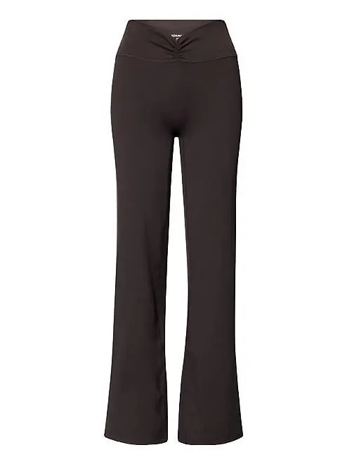 ADANOLA Ruched-front Yoga Trousers - Coffee Bean