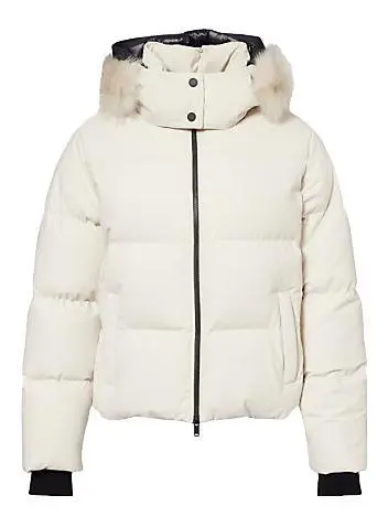 Moose Knuckles Padded Puffer Jacket With Detachable Hood - Alabaster W/alabaster Sh