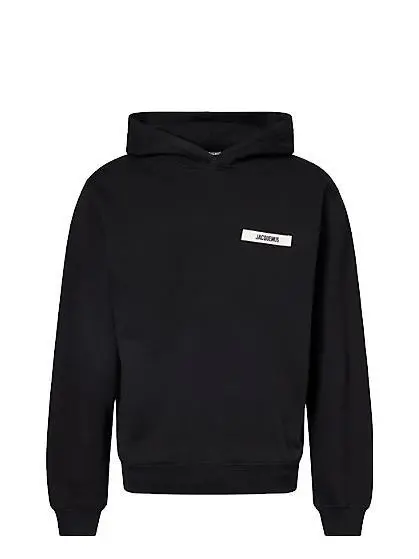 Jacquemus Le Hoodie Logo-tab Cotton Hoodie - Black