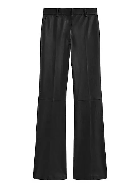 JOSEPH Tafira Flared Leather Trousers - Black