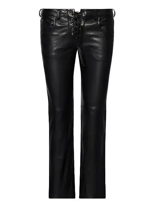 Isabel Marant Vanel Straight-leg Leather Trousers - Black