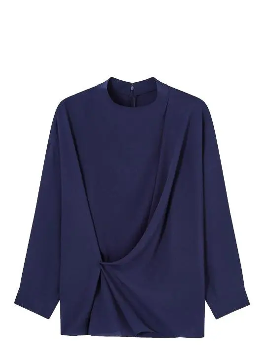 Giorgio Armani Silk Satin Blouse - Blue