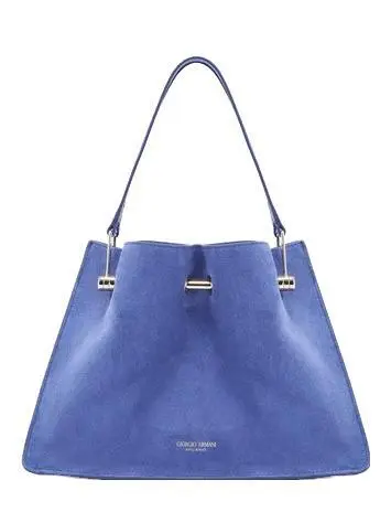 Giorgio Armani Small Suede Shopper Bag - Blue