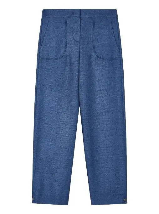 Giorgio Armani Silk And Wool Trousers - Blue