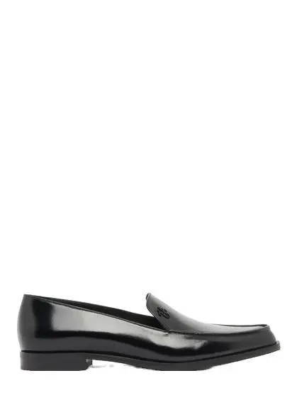 Emporio Armani Shiny Polished Leather Loafers - Black
