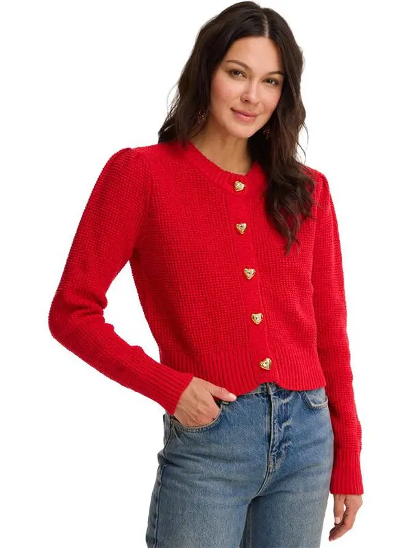 Allison Hearts Gia Cardigan - Red