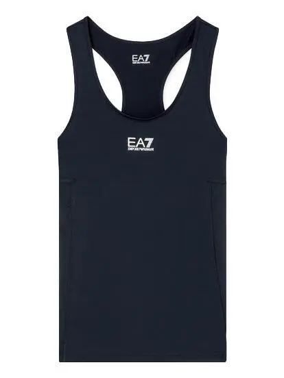 EA7 Sporty Tank Top In Technical Jersey - Black
