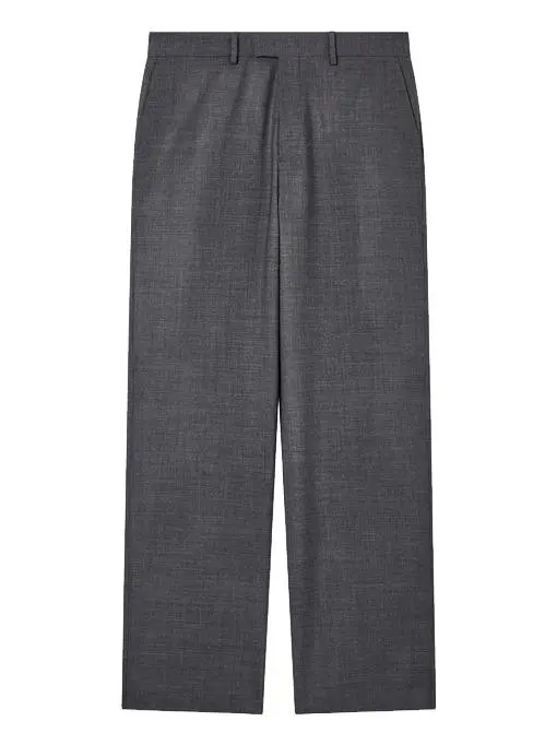 Emporio Armani Soft-finish Stretch Wool-canvas Trousers - Natural