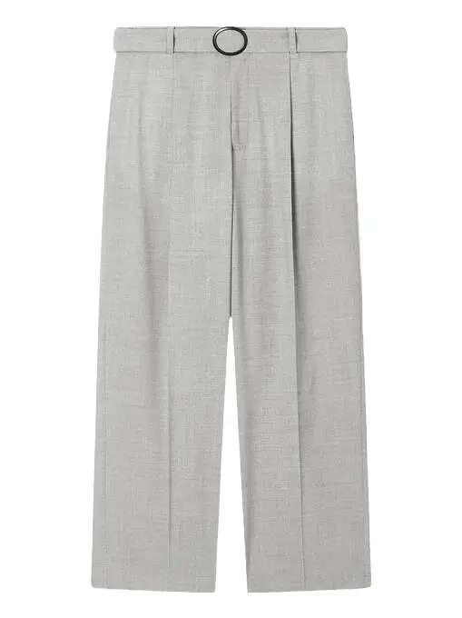 Emporio Armani Trousers With Pleats And Belt - Natural