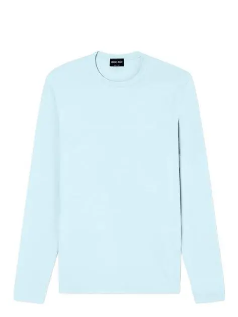 Giorgio Armani Stretch Viscose Jersey Jumper - Blue