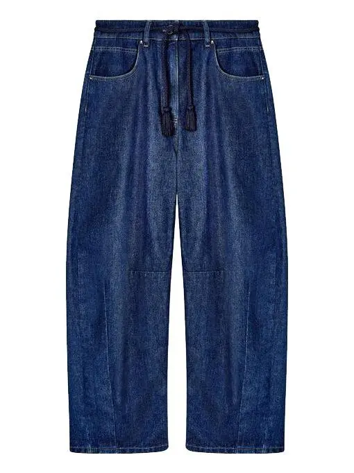 Giorgio Armani Five-pocket Stretch Cotton-denim Trousers With Belt - Blue