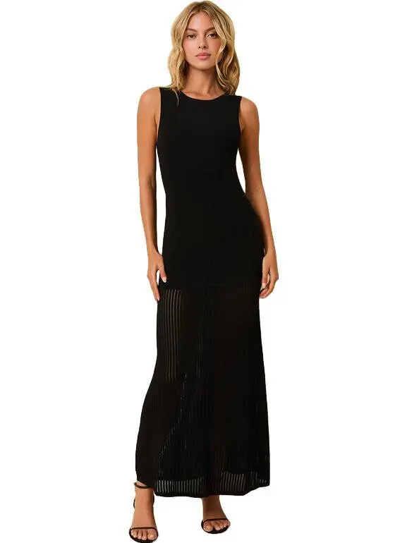 Solid & Striped Lucerne Pointelle Maxi Dress - Black