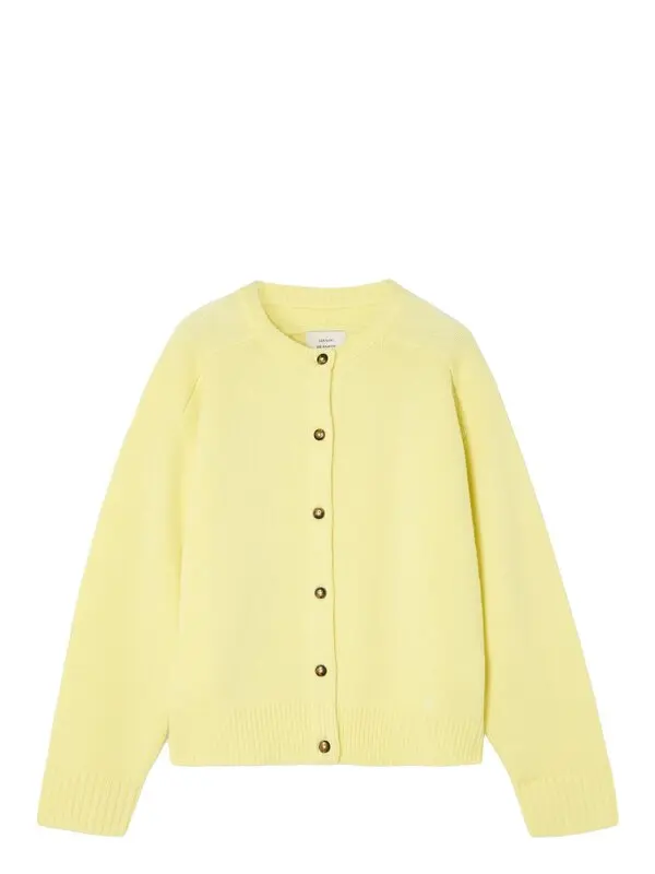 Loulou De Saison Aidar Merino Wool And Cashmere-blend Cardigan - Yellow