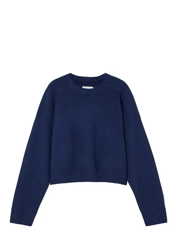 Loulou De Saison Bruzzi Cropped Wool And Cashmere-blend Sweater - Blue