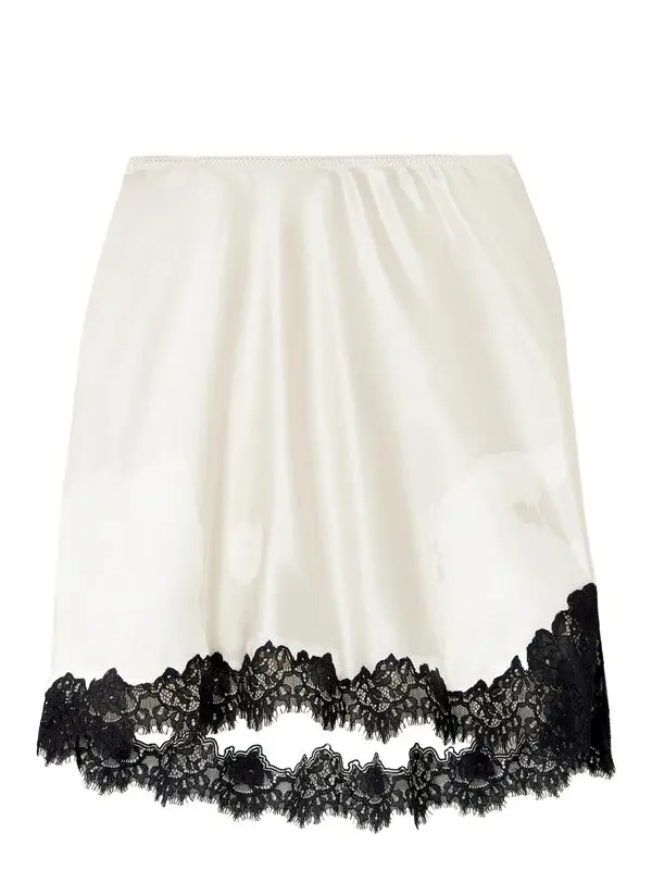 DÔEN Giuliette Floral-print Silk-charmeuse Skirt - White
